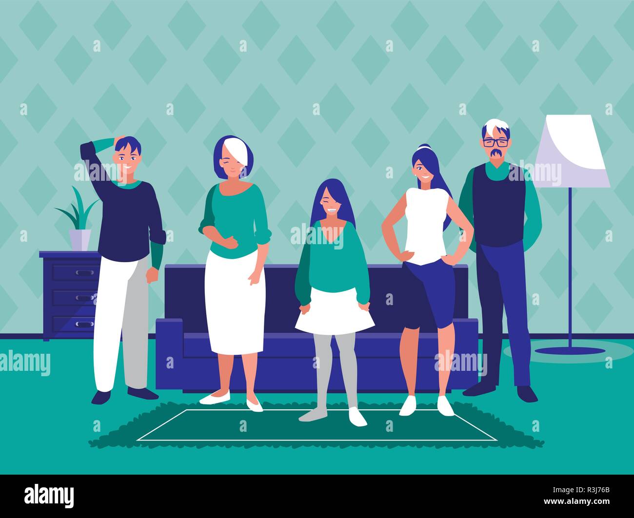Group Of Family Members Inside House Vector Illustration Design Stock group-of-family-members-inside-house-vector-illustration-design-stock