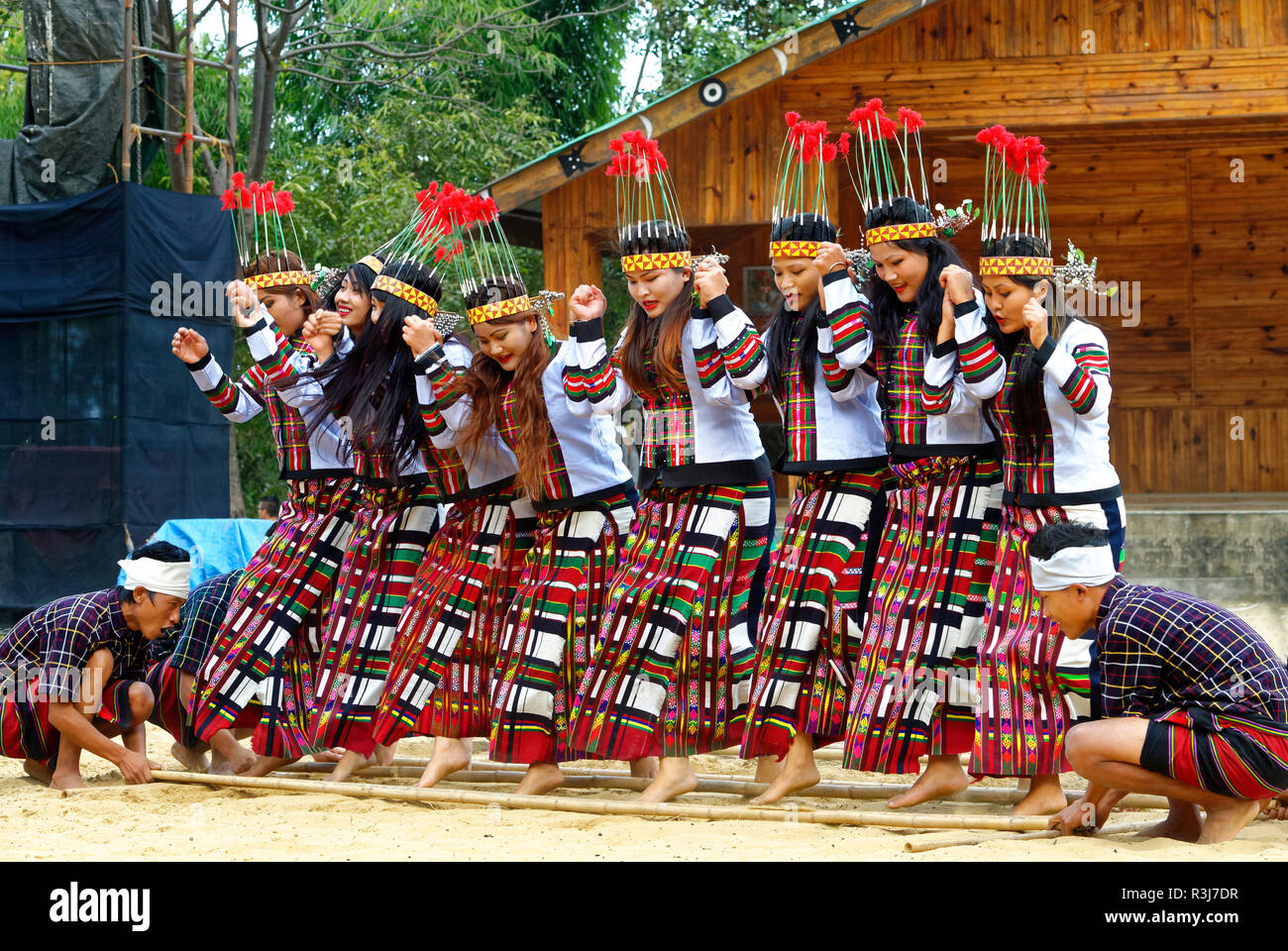 Tribal ritual dance at the Hornbill Festival, Kohima, Nagaland, India ...