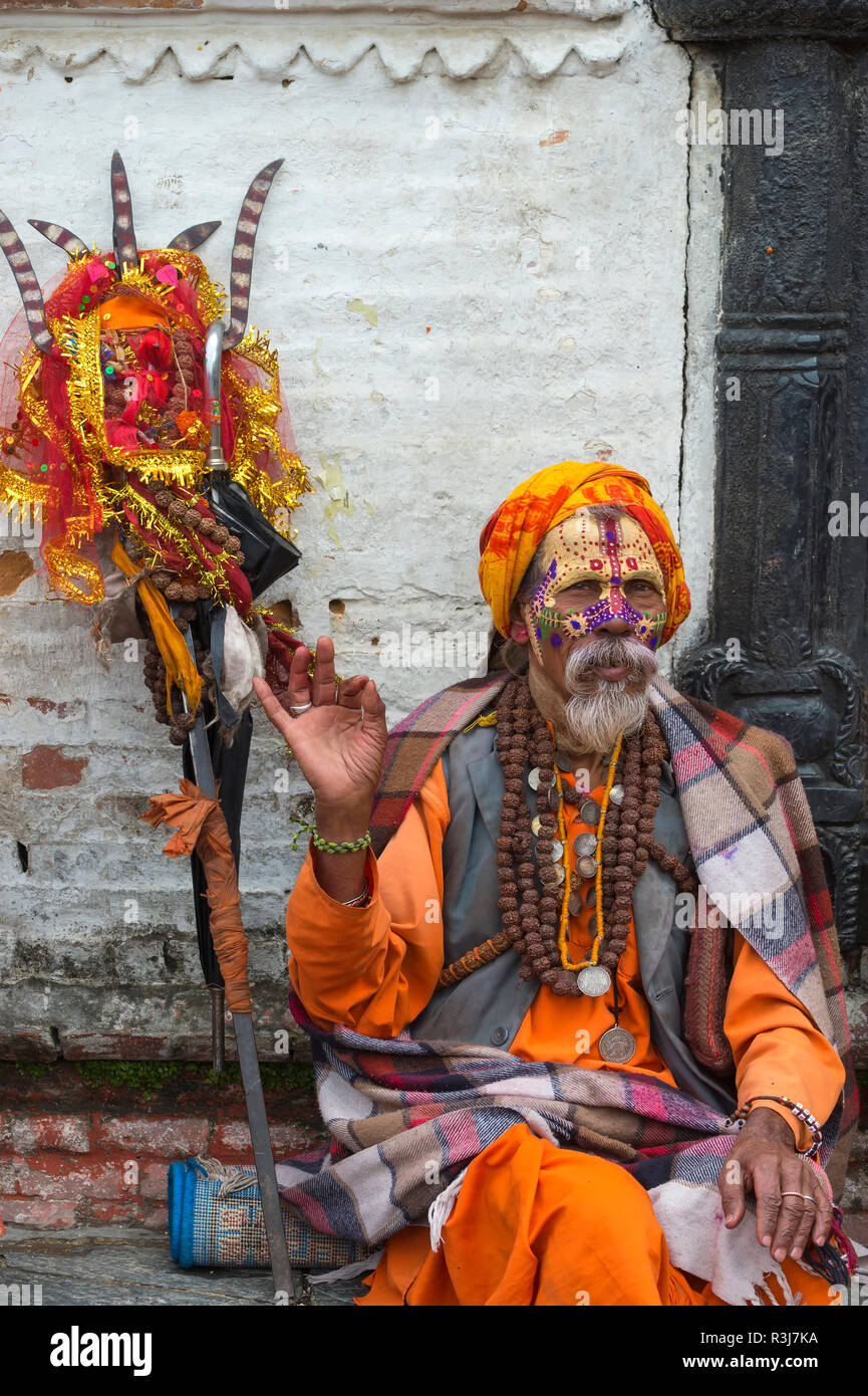 Hinduist Sadhu, Holy Man, Pashupatinath Temple, Kathmandu, Nepal Stock ...