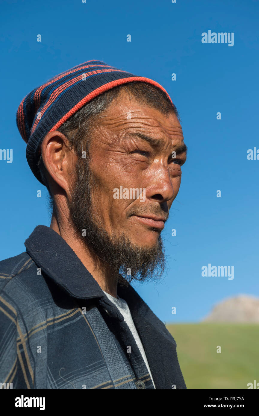 Kyrgyz nomad, Song Kol Lake, Naryn province, Kyrgyzstan, Central Asia ...