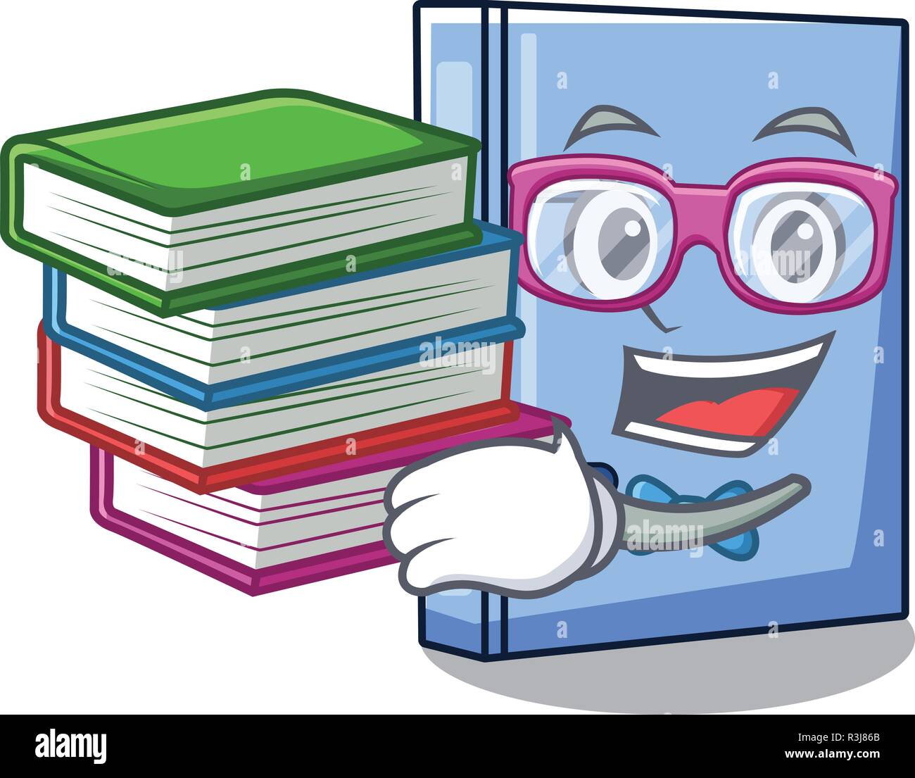 Student with book office binder file Isolated on cartoon Stock Vector ...