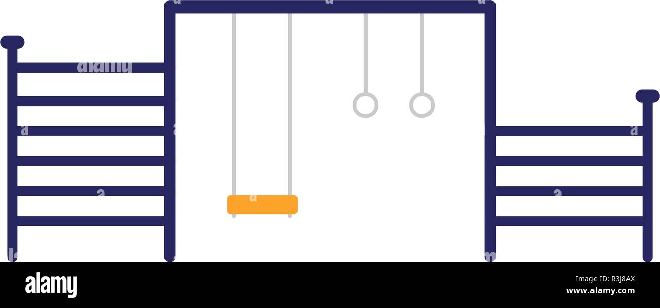 playground swings and monkey bars over white background, vector ...