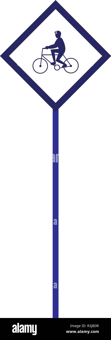 bicycle warning sign over white background, vector illustration Stock ...