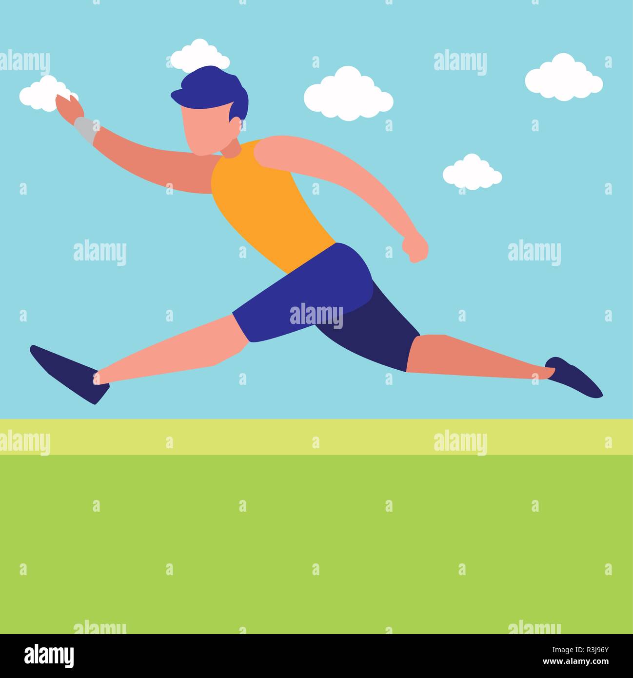 Boy running with sportswear, Gym sport bodybuilding healthy and ...