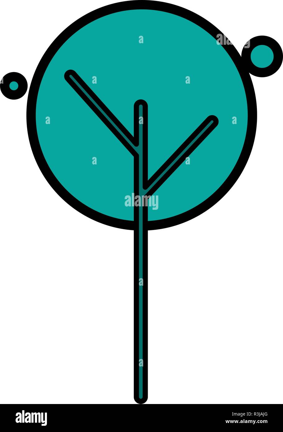 round tree icon over white background, vector illustration Stock Vector ...