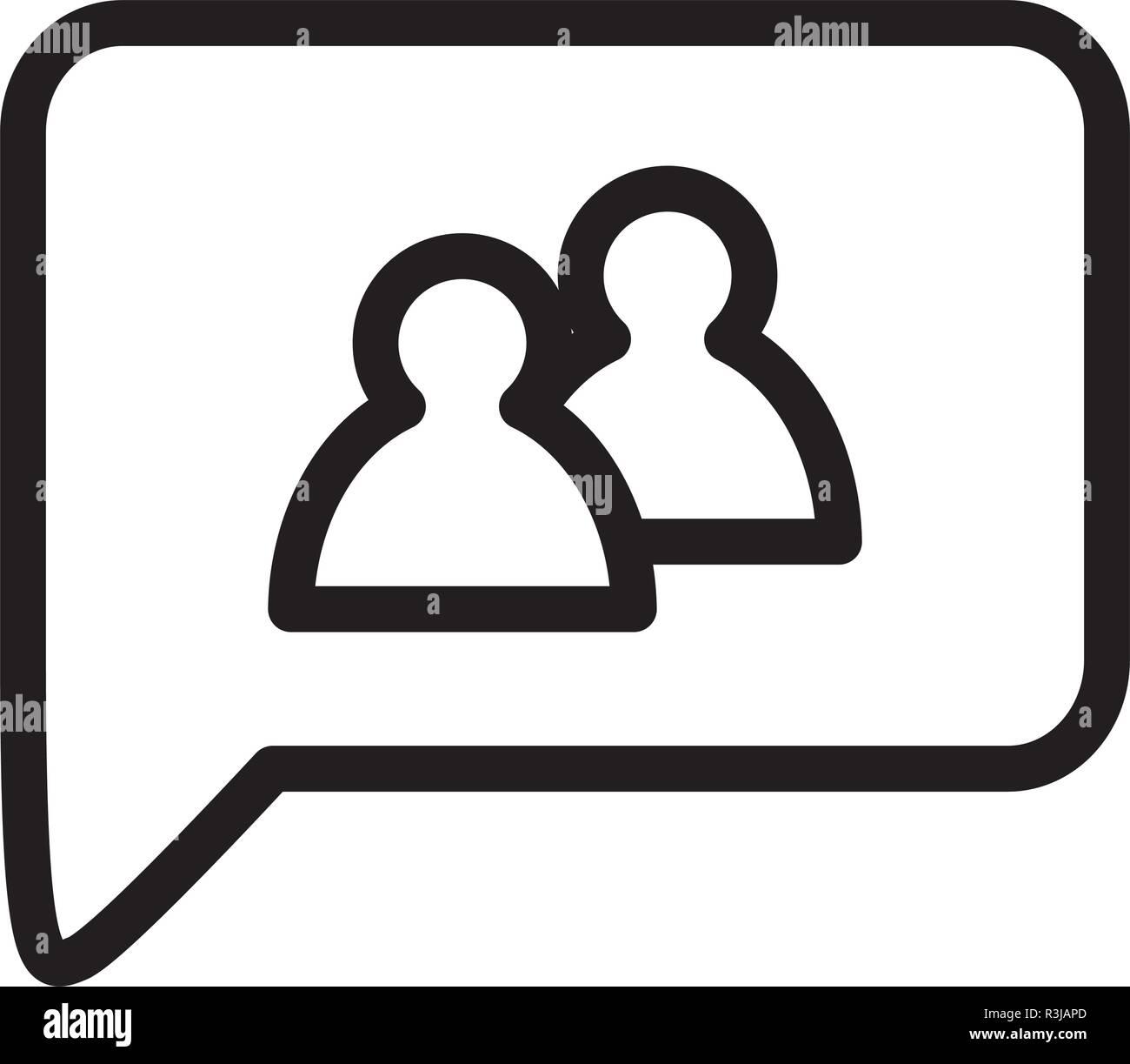 speech bubble with avatar users over white background, vector ...