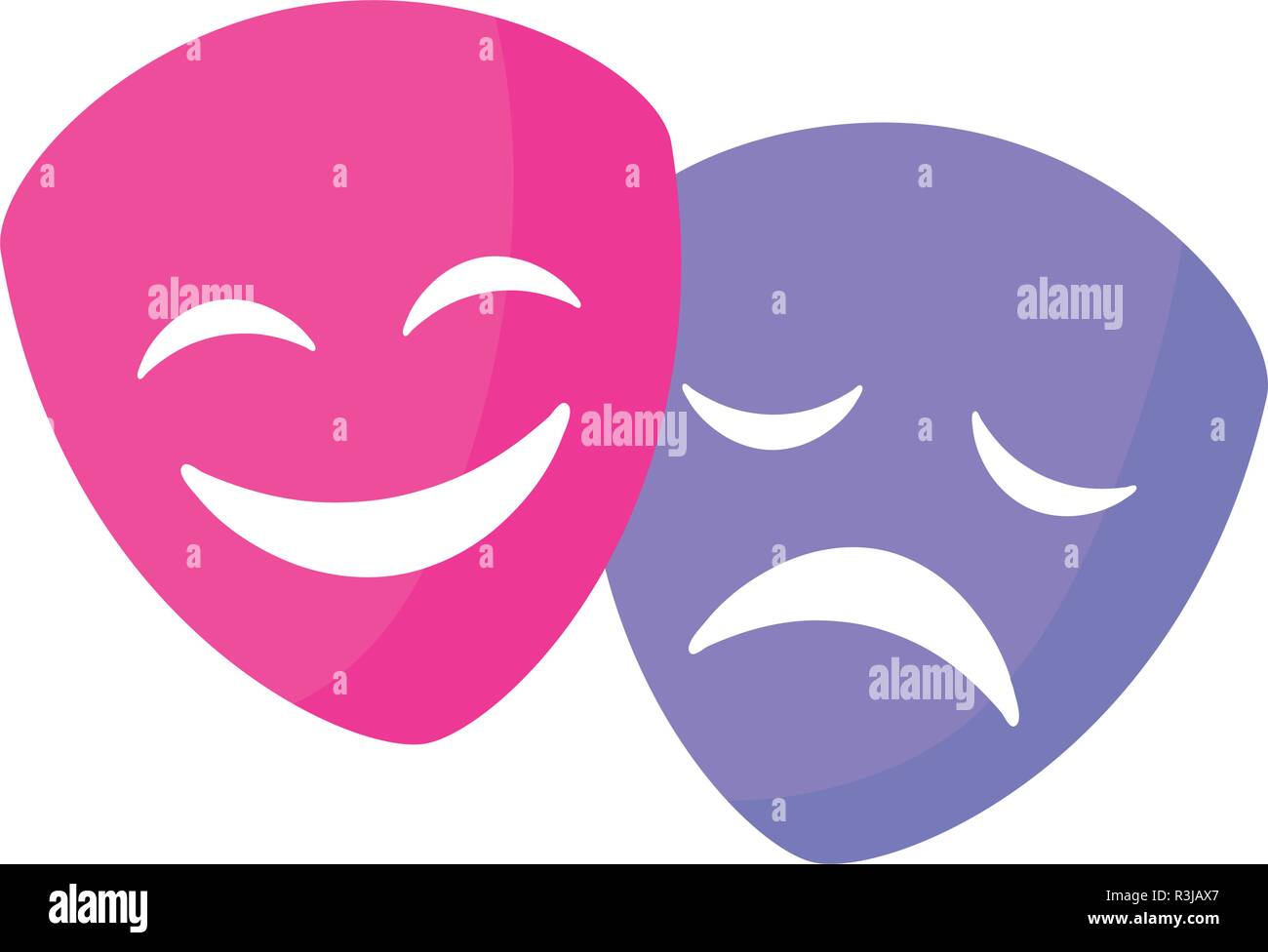 theater faces over white background, vector illustration Stock Vector ...