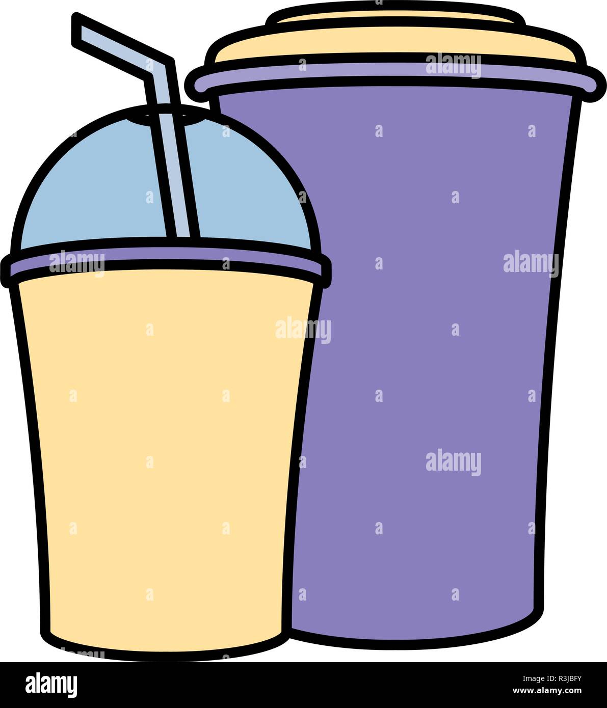 Drink cups icon over white background, vector illustration Stock Vector ...