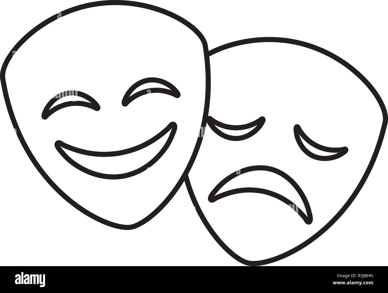 theater faces over white background, vector illustration Stock Vector ...
