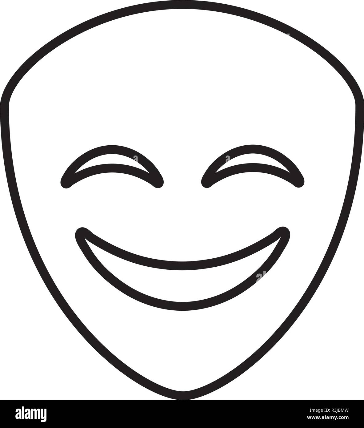 happy theater face over white background, vector illustration Stock ...