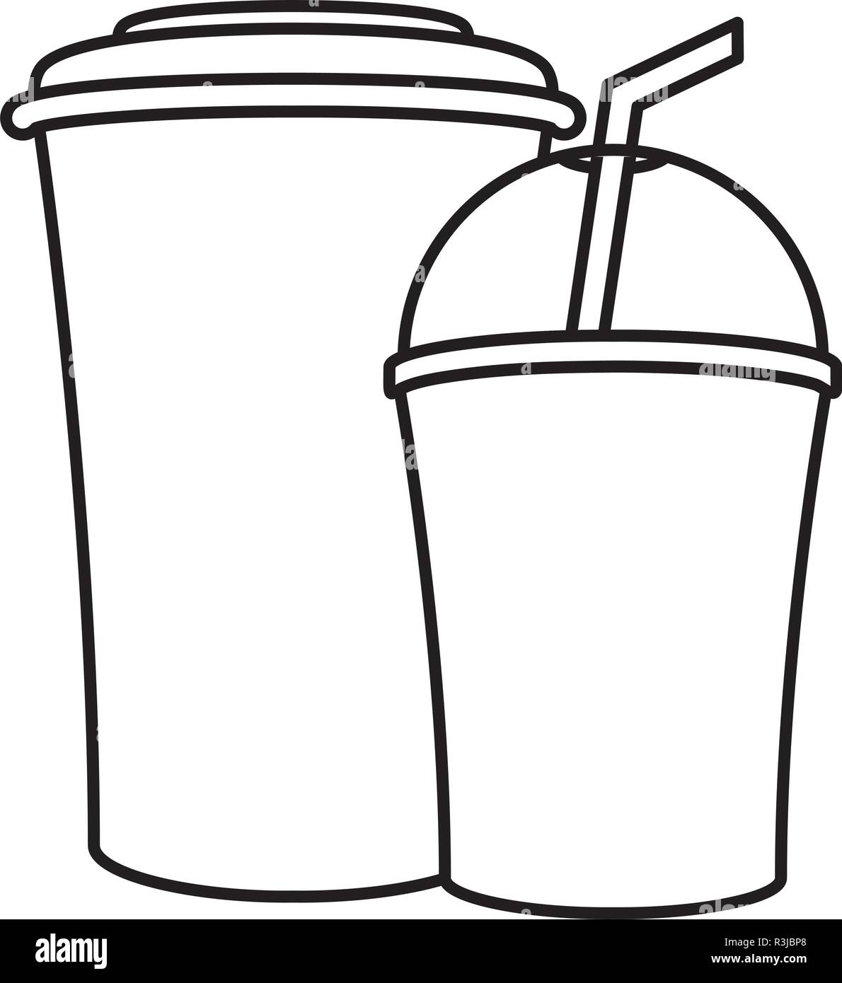 Drink cups icon over white background, vector illustration Stock Vector ...