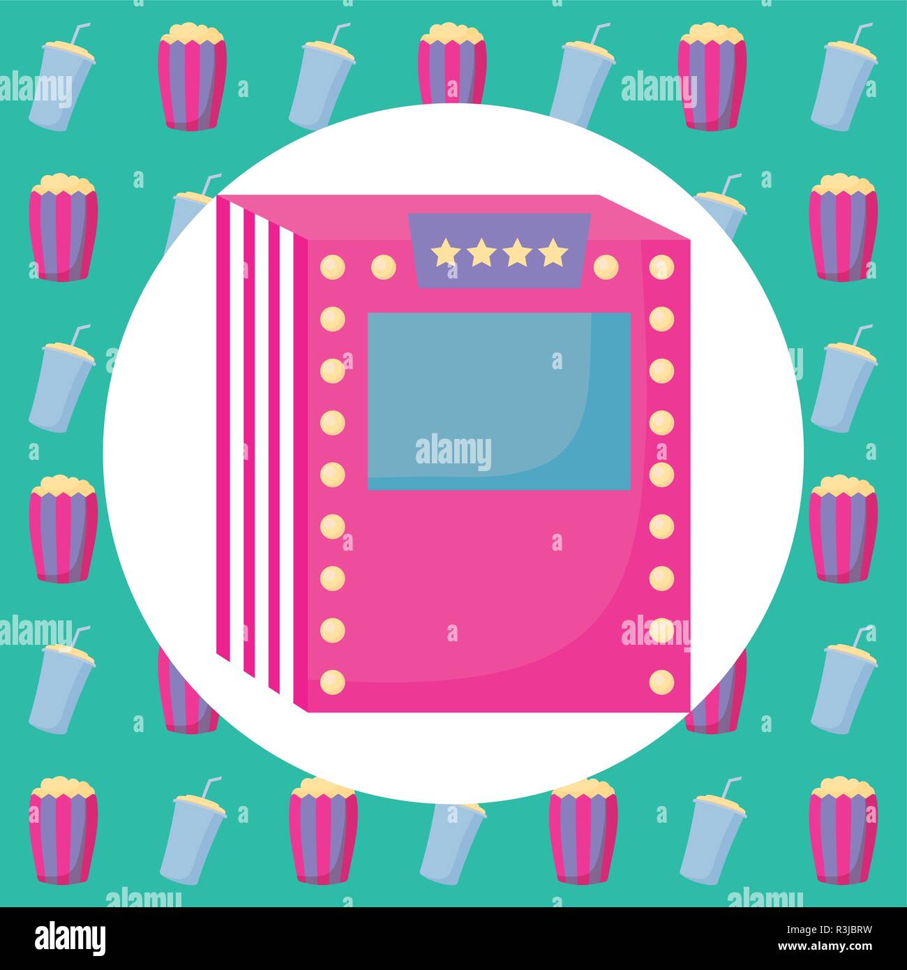 ticket machine over turquoise background, vector illustration Stock ...