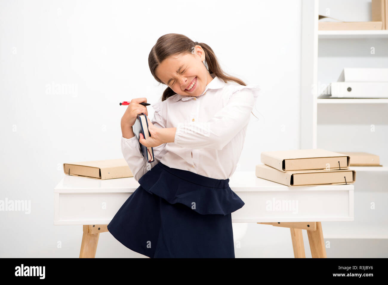 Kid school uniform making exercise stretching increase productivity ...