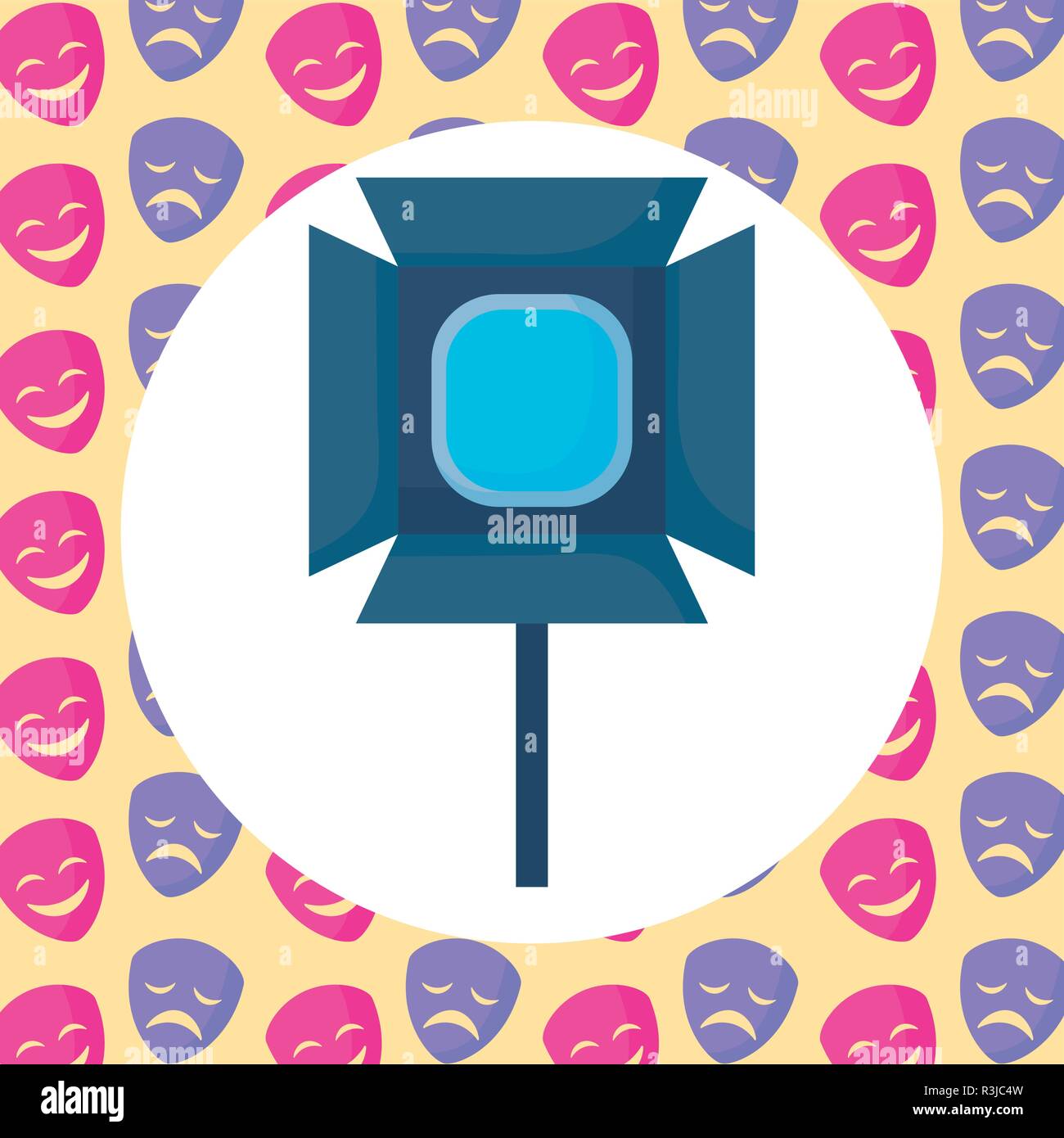 studio lamp icon over colorful background, vector illustration Stock ...