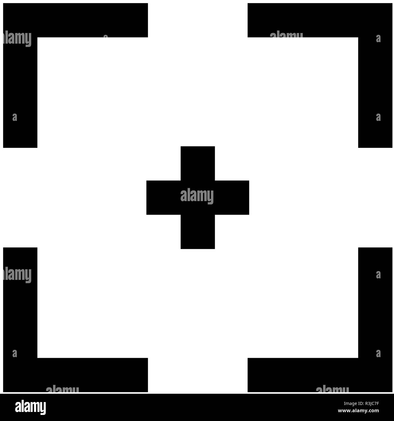 Simple sniper rifle rectangular crosshairs black icon Stock Vector ...