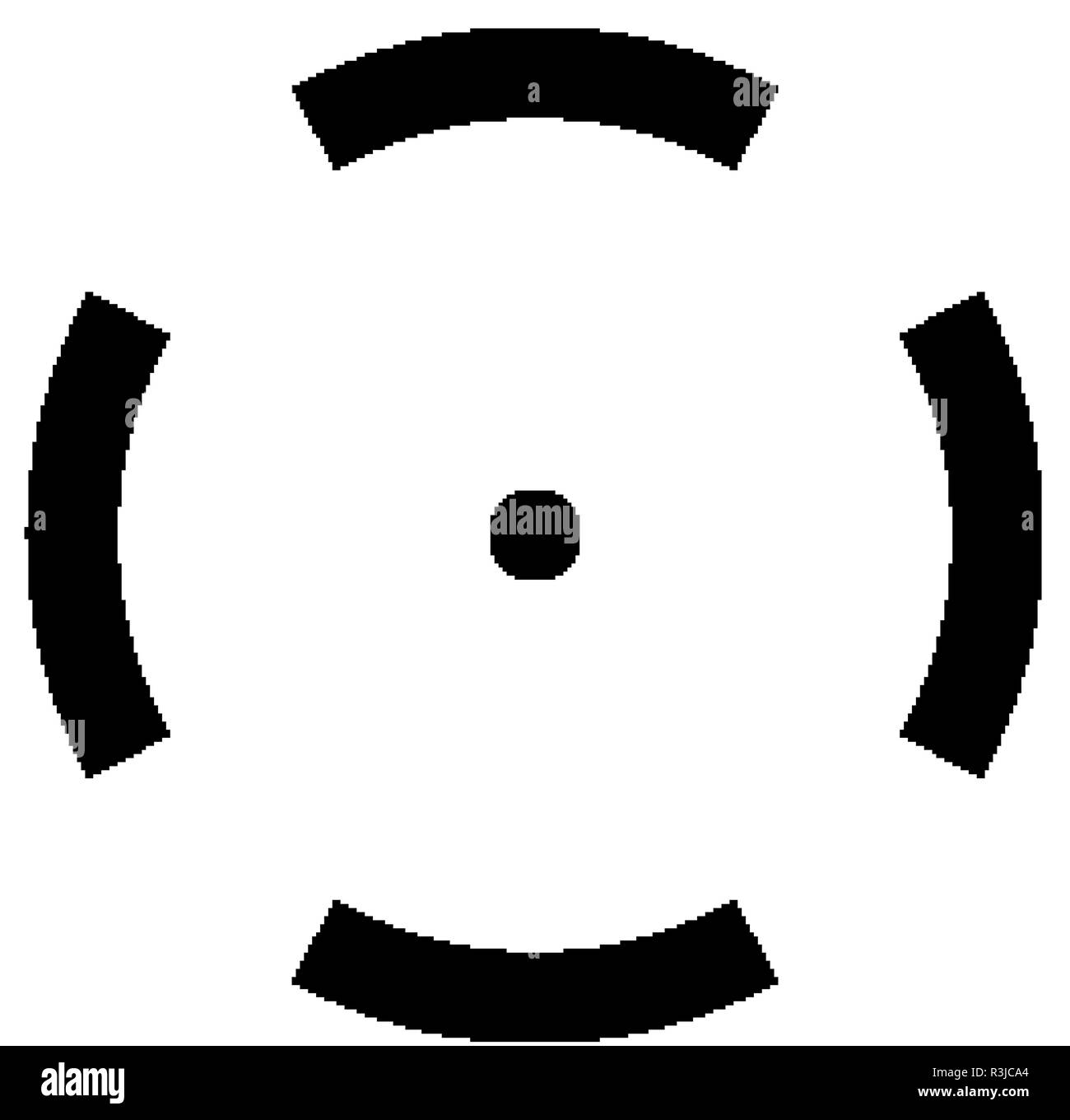 Simple sniper target black icon isolated on white background Stock ...