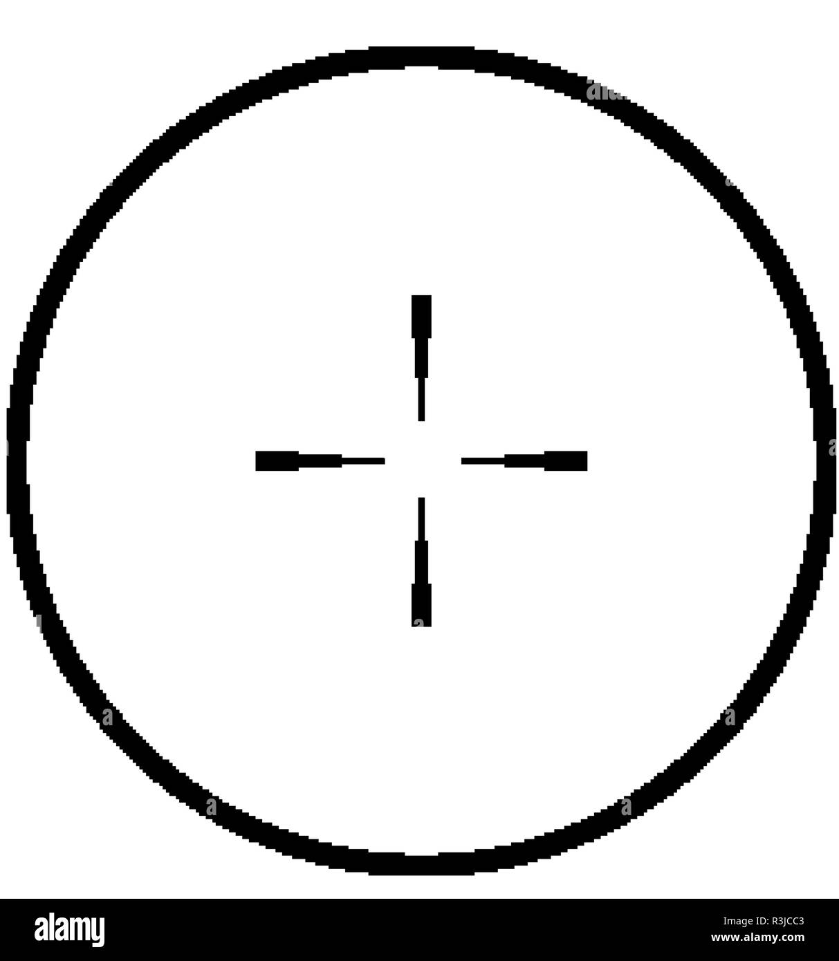 Simple sniper target black icon isolated on white background Stock ...