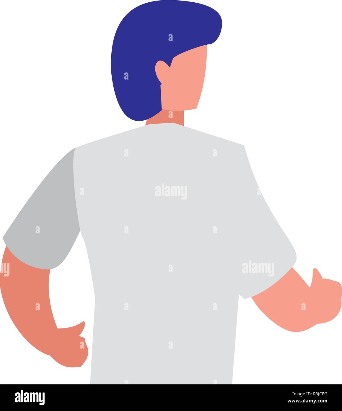 avatar man on his back over white background, vector illustration Stock ...