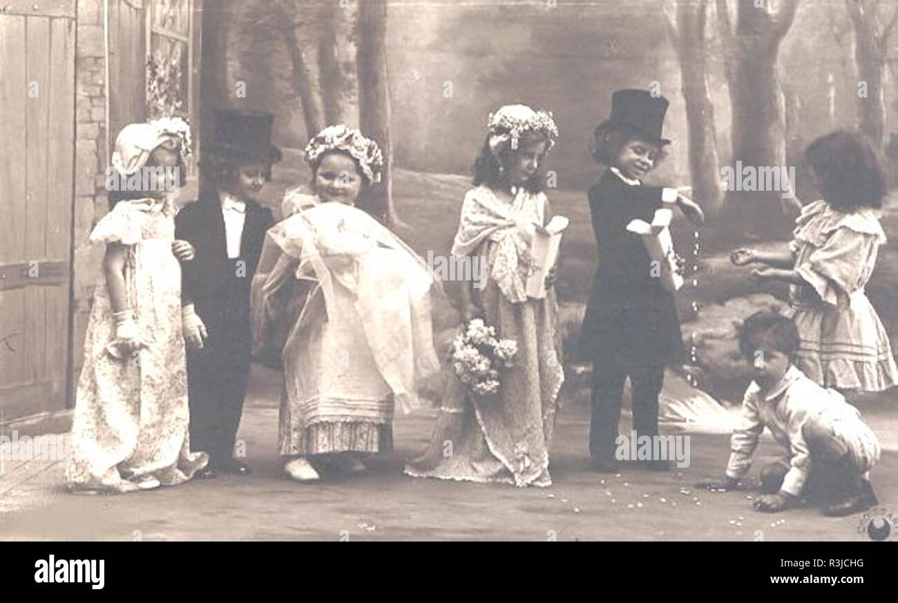 vintage classic victorian image featuring children in period dress ...
