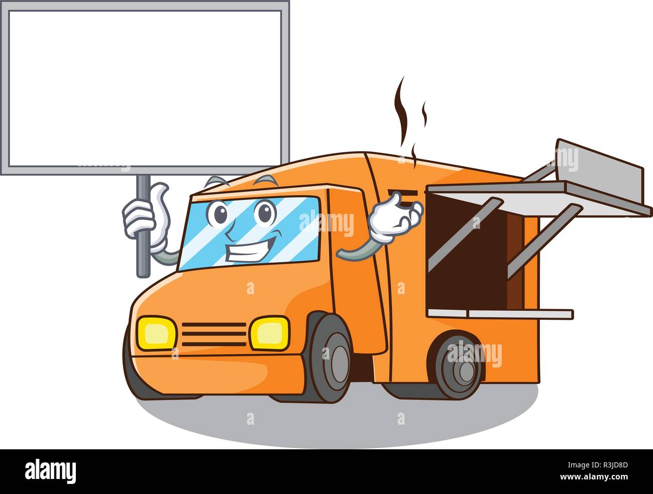 Bring board rendering cartoon of food truck shape Stock Vector Image ...