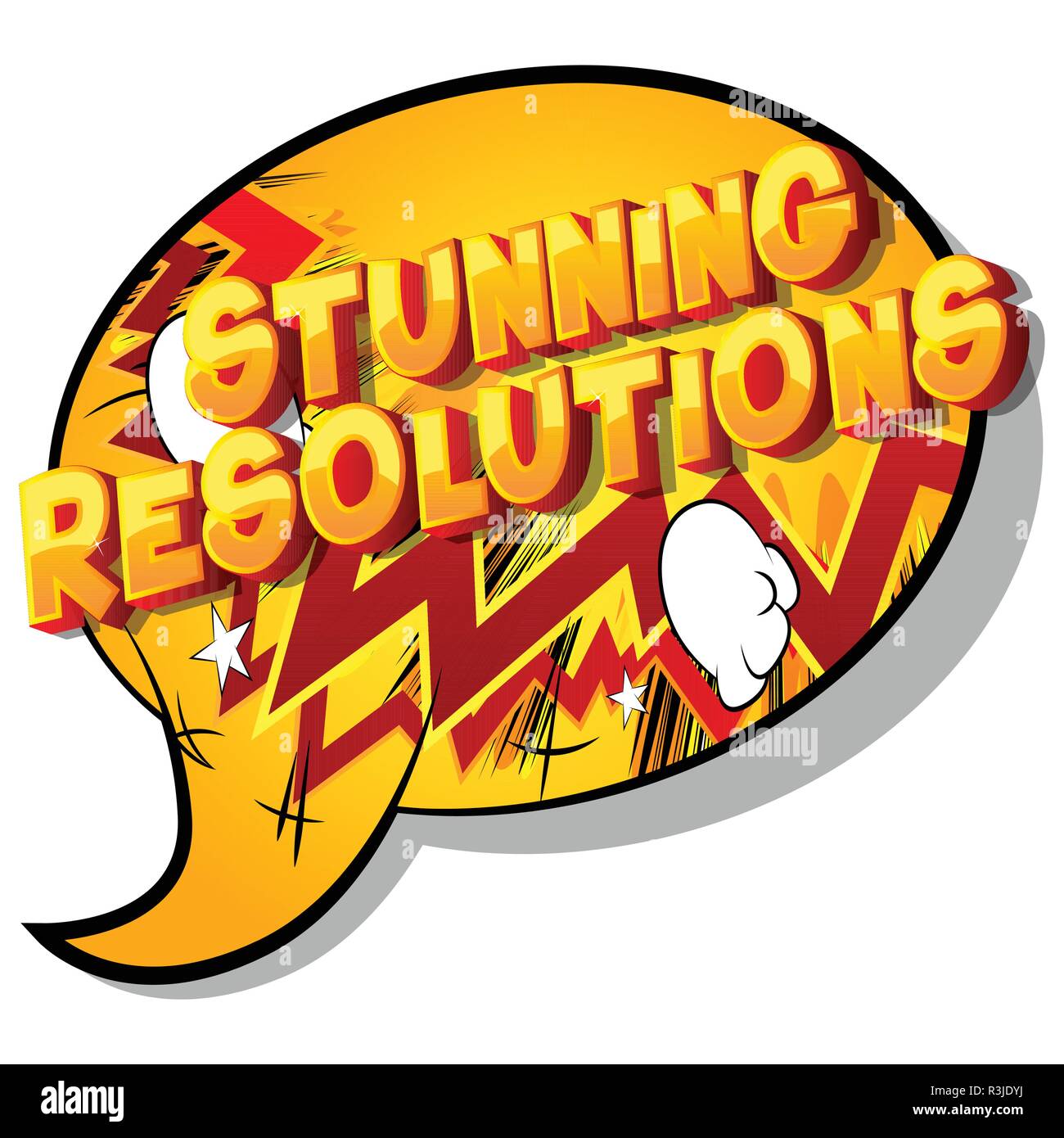 Stunning Resolution - Vector illustrated comic book style phrase on ...