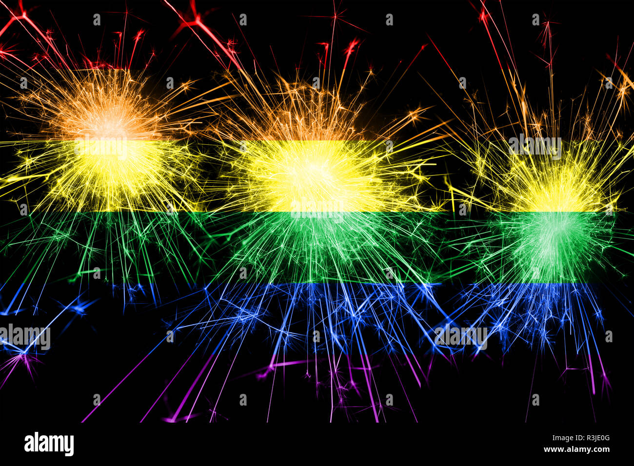 Gay fireworks sparkling flag. New Year, Christmas and National day ...