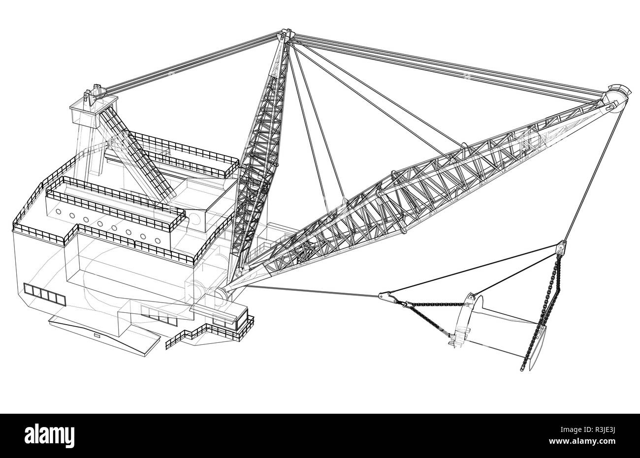 Dragline walking excavator. Vector Stock Vector Image & Art - Alamy