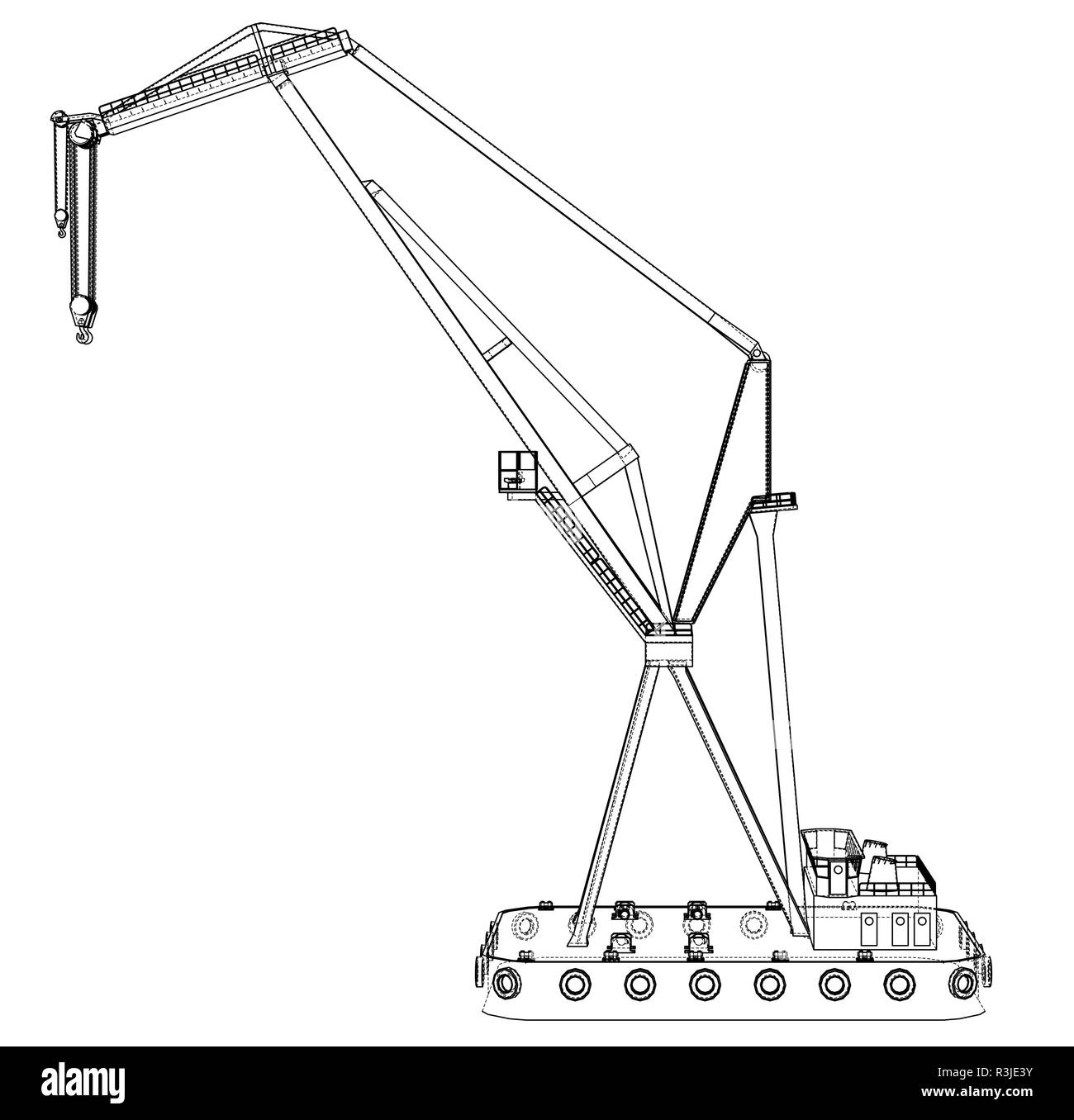 Floating crane. Vector Stock Vector Image & Art - Alamy