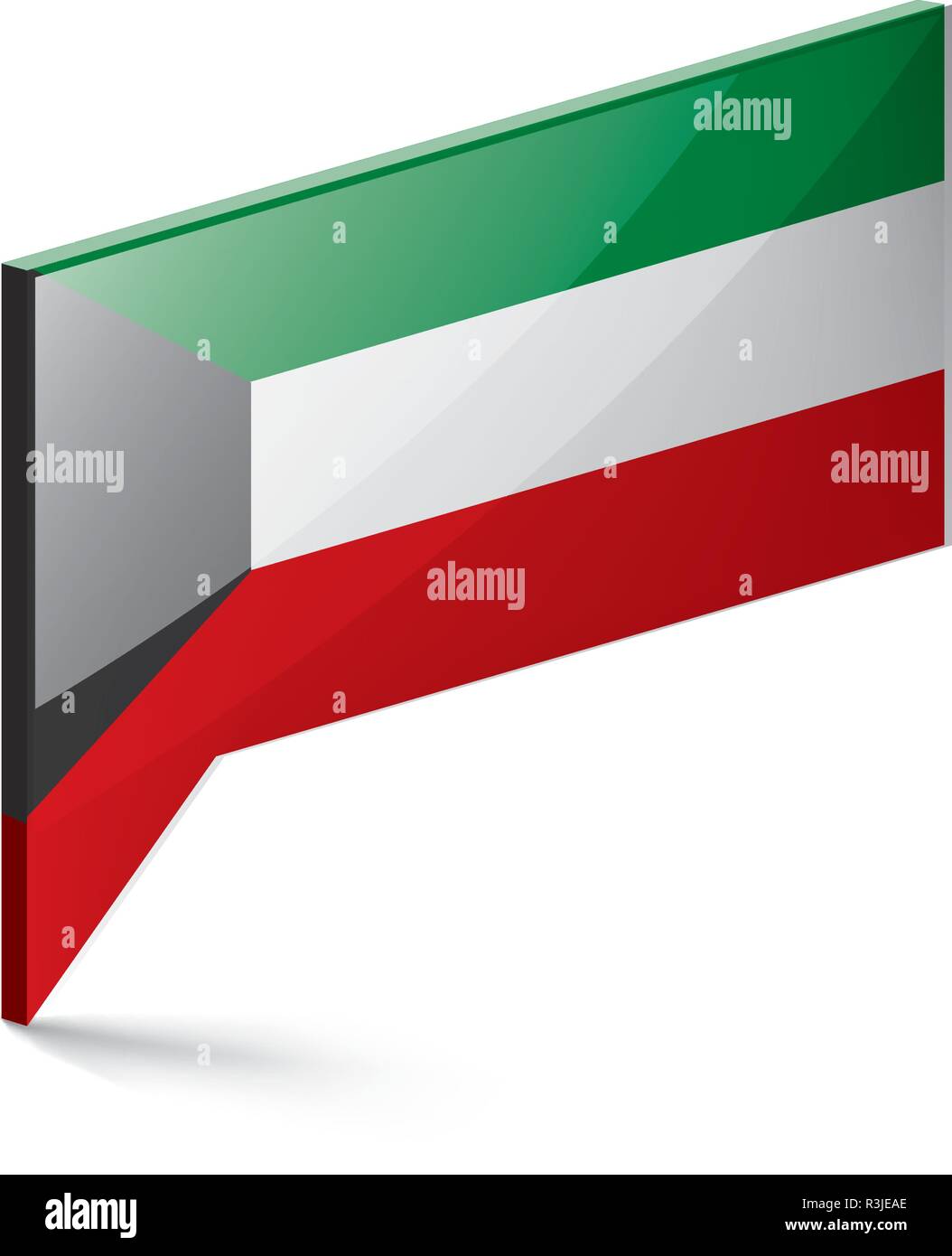 Kuwait flag, vector illustration on a white background Stock Vector ...