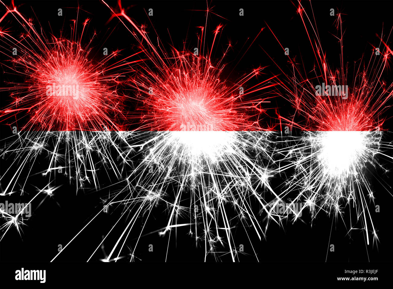 Indonesia fireworks sparkling flag. New Year, Christmas and National ...