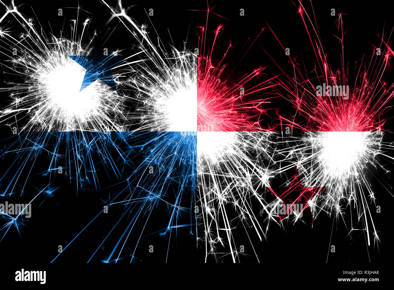Panama fireworks sparkling flag. New Year, Christmas and National day ...