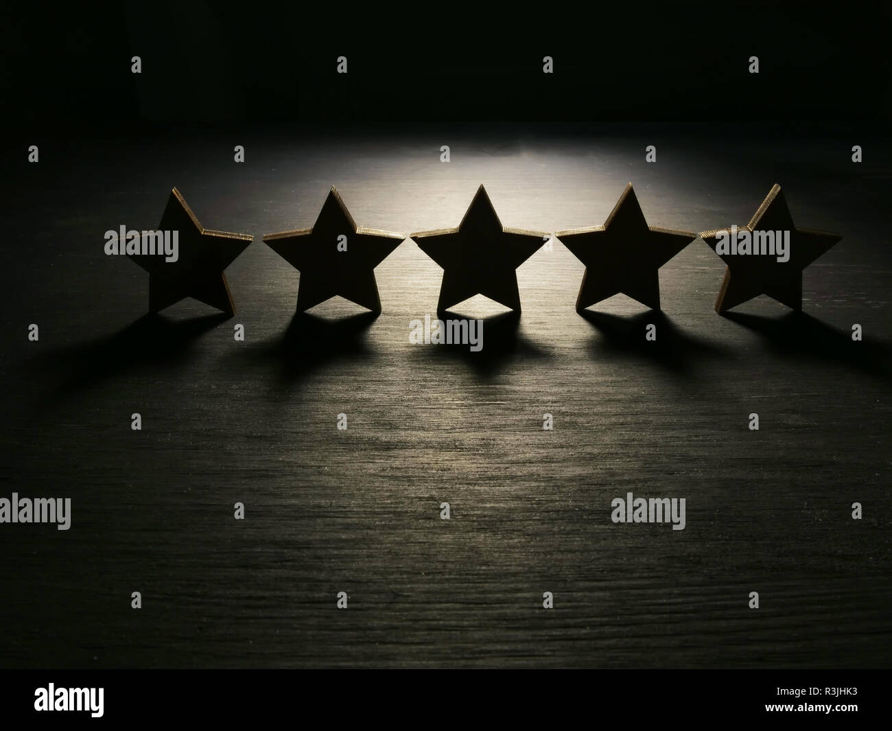 Five stars in the dark. Customer experience and satisfaction concept ...