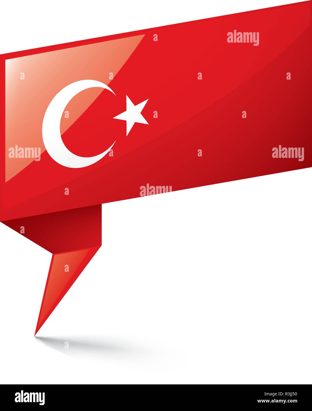 Turkey flag, vector illustration on a white background Stock Vector ...