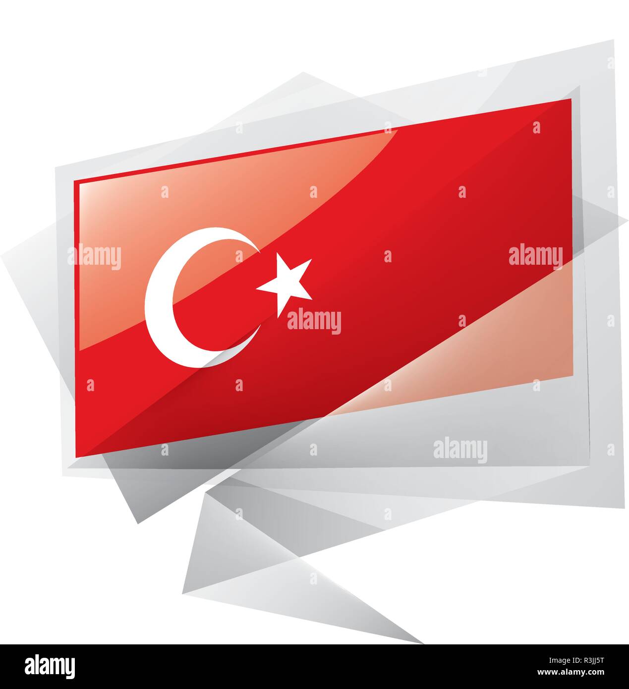 Turkey flag, vector illustration on a white background Stock Vector ...