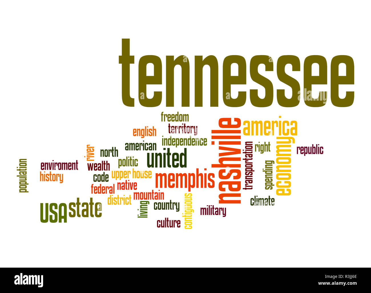 Tennessee word cloud state hi-res stock photography and images - Alamy