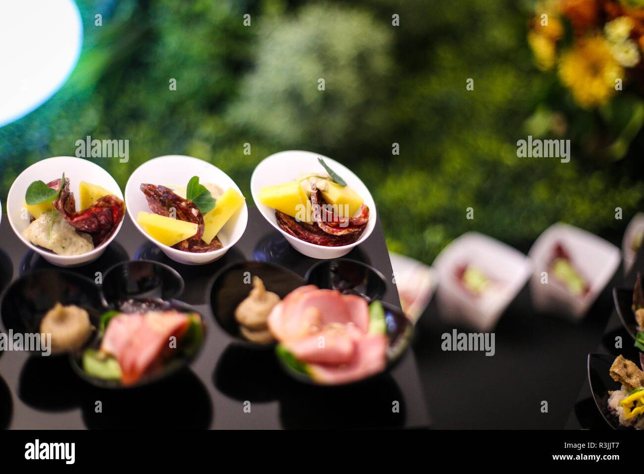 Details with fine dining appetisers made with Romanian traditional ...