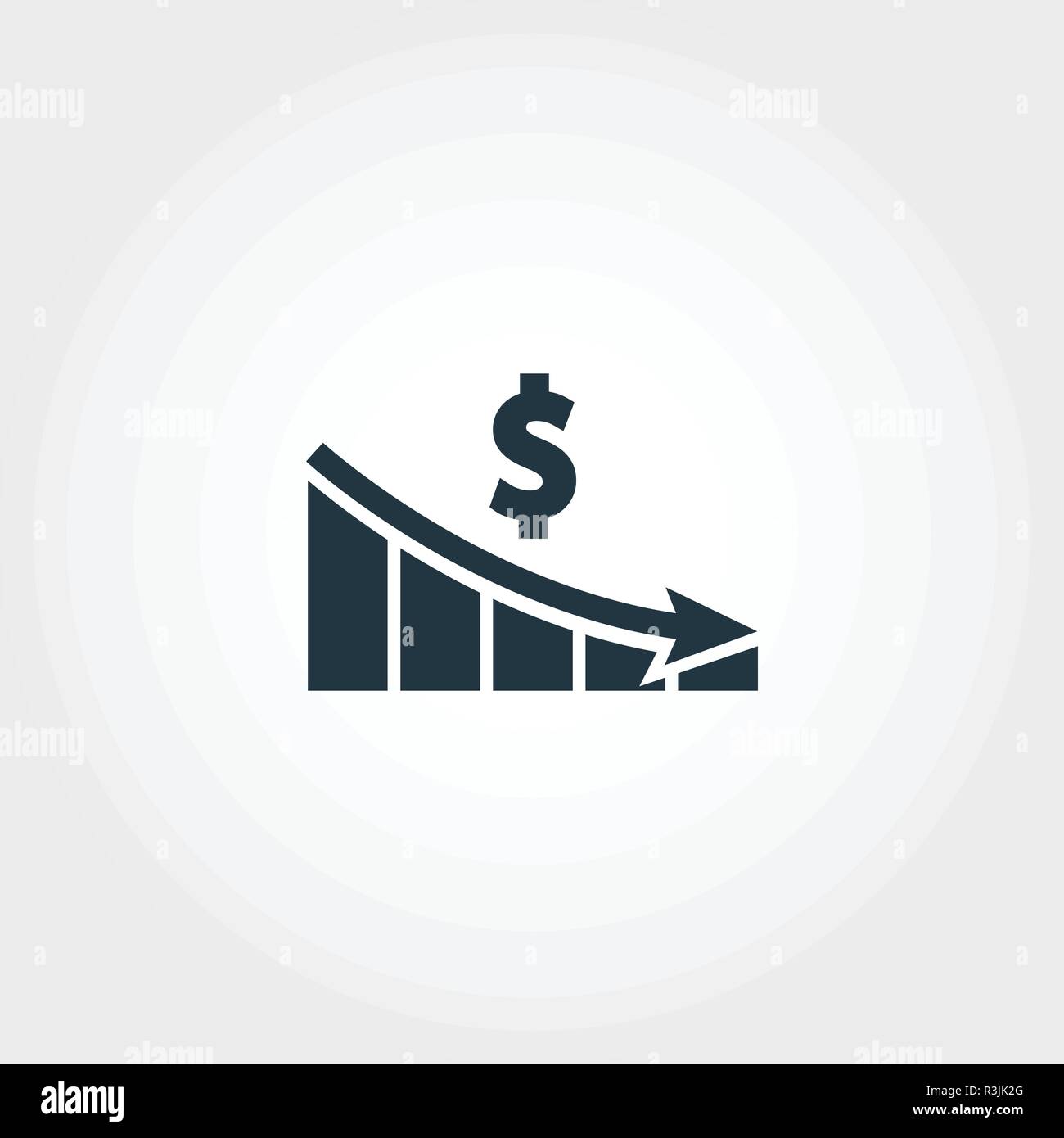 Money Graphic Down icon. Monochrome design style from money collection ...
