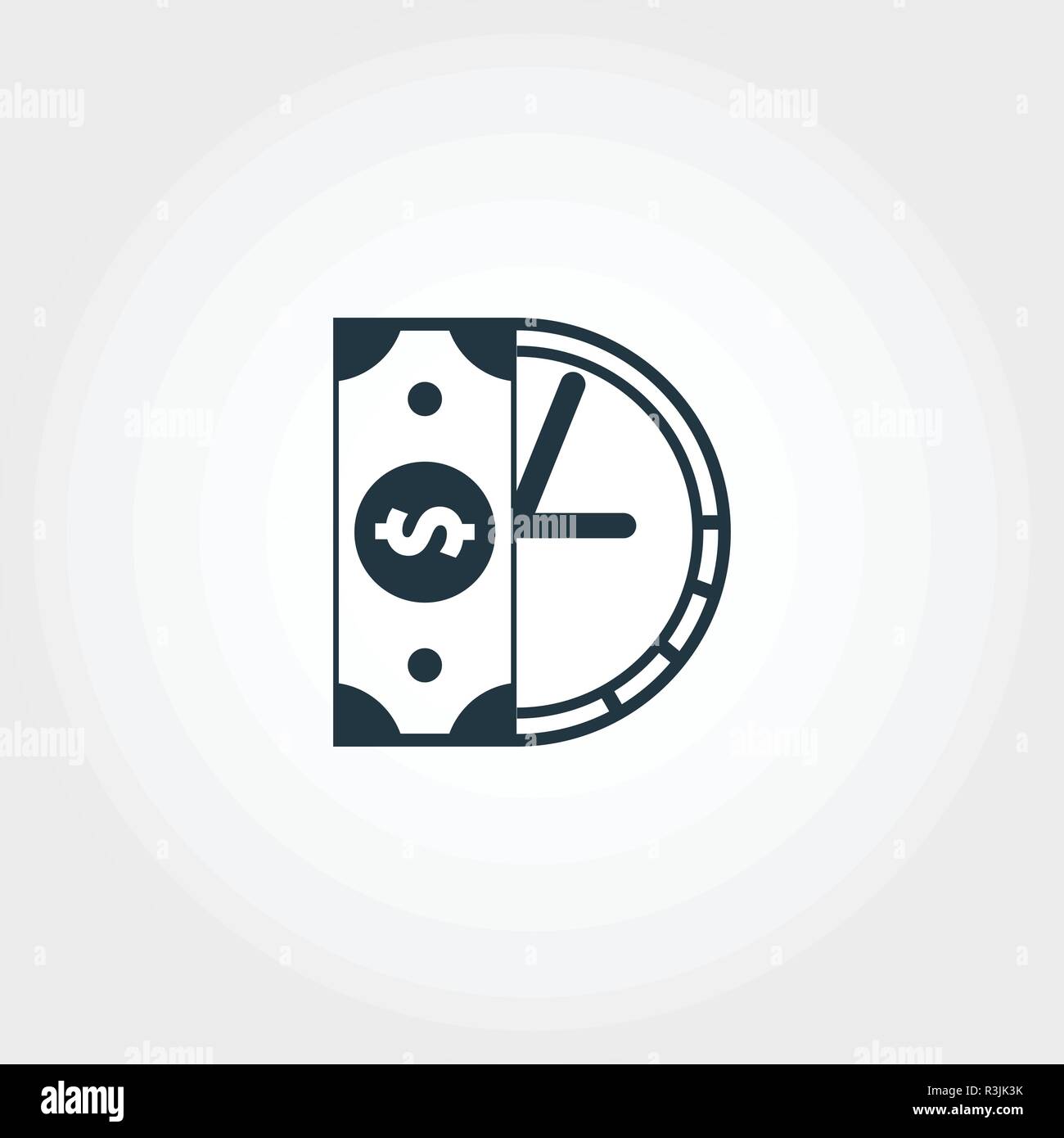 Money Time icon. Monochrome design style from money collection. For UX ...