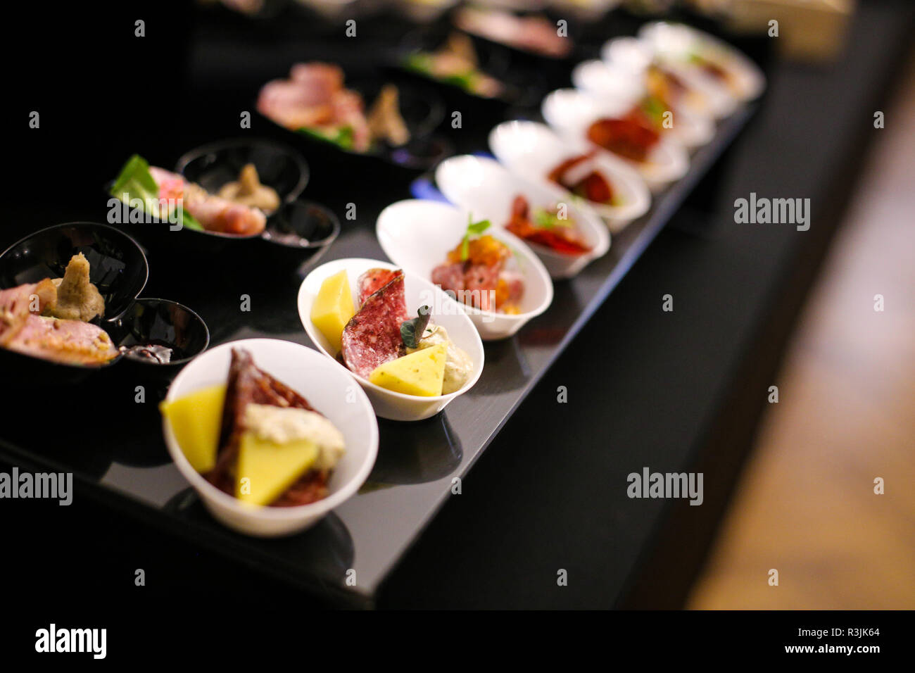 Details with fine dining appetisers made with Romanian traditional ...