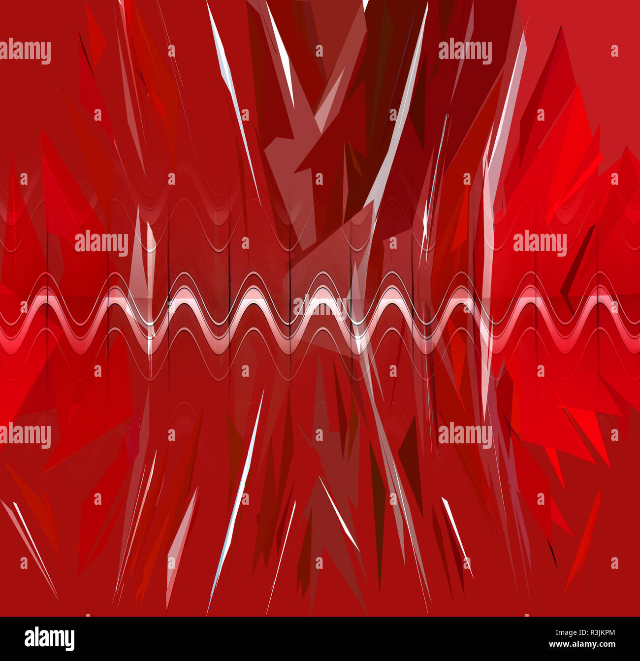 Abstract image with different shapes and elements in a red color Stock ...