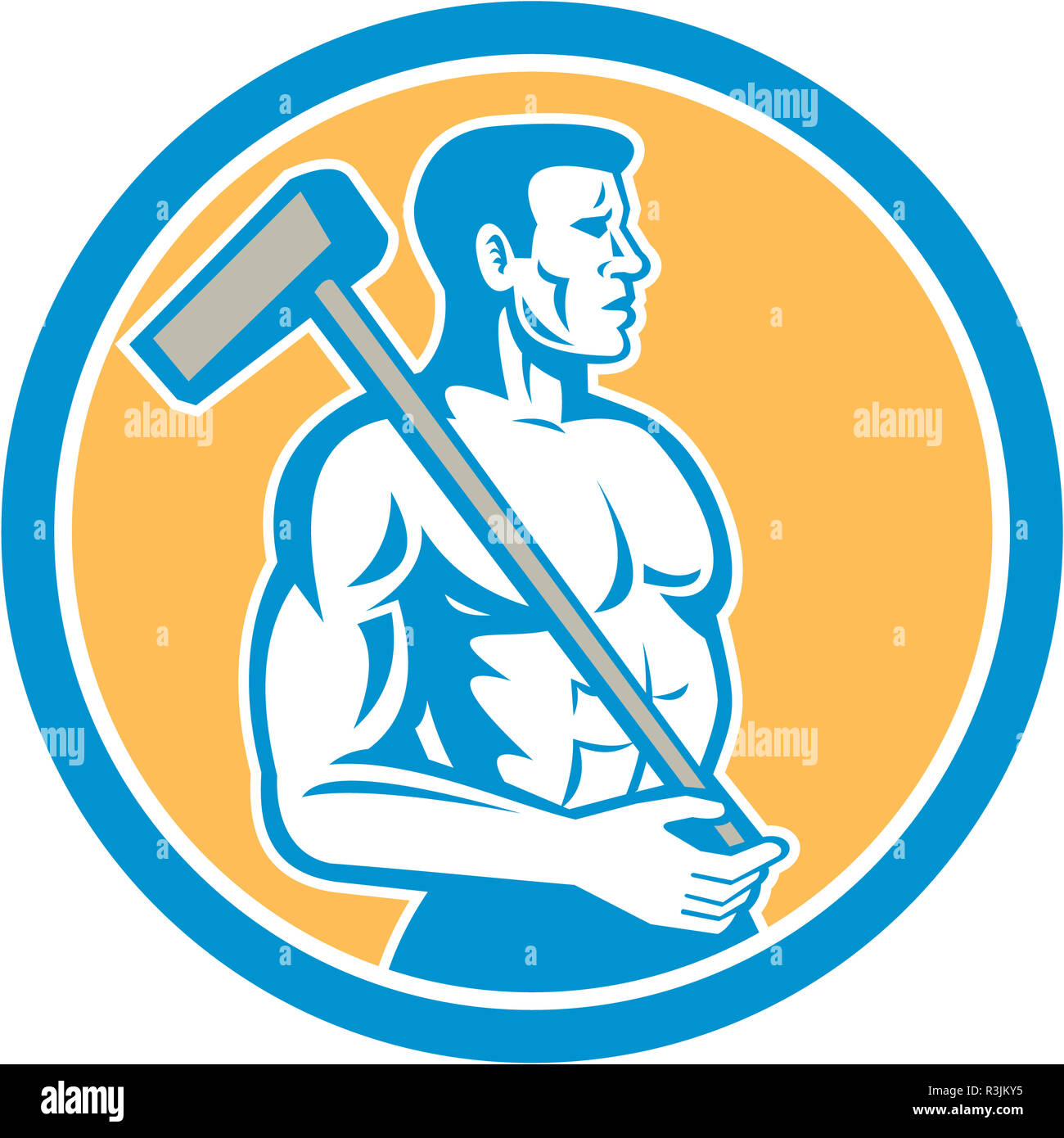 Man holding hammer shoulder hi-res stock photography and images - Alamy