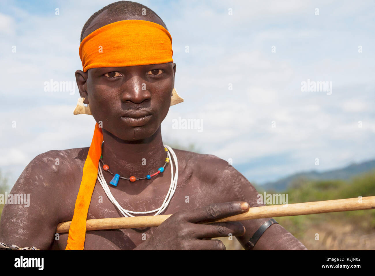 Man Mursi Tribe Scarification Omo High Resolution Stock Photography and ...