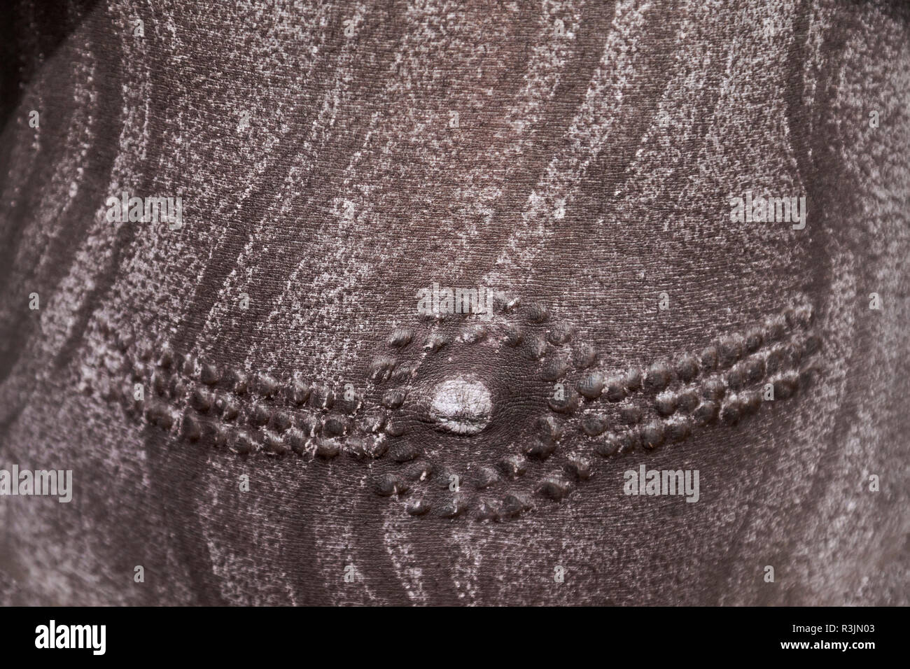 Africa, Ethiopia, Southern Omo Valley, Mursi Tribe. The scarification ...