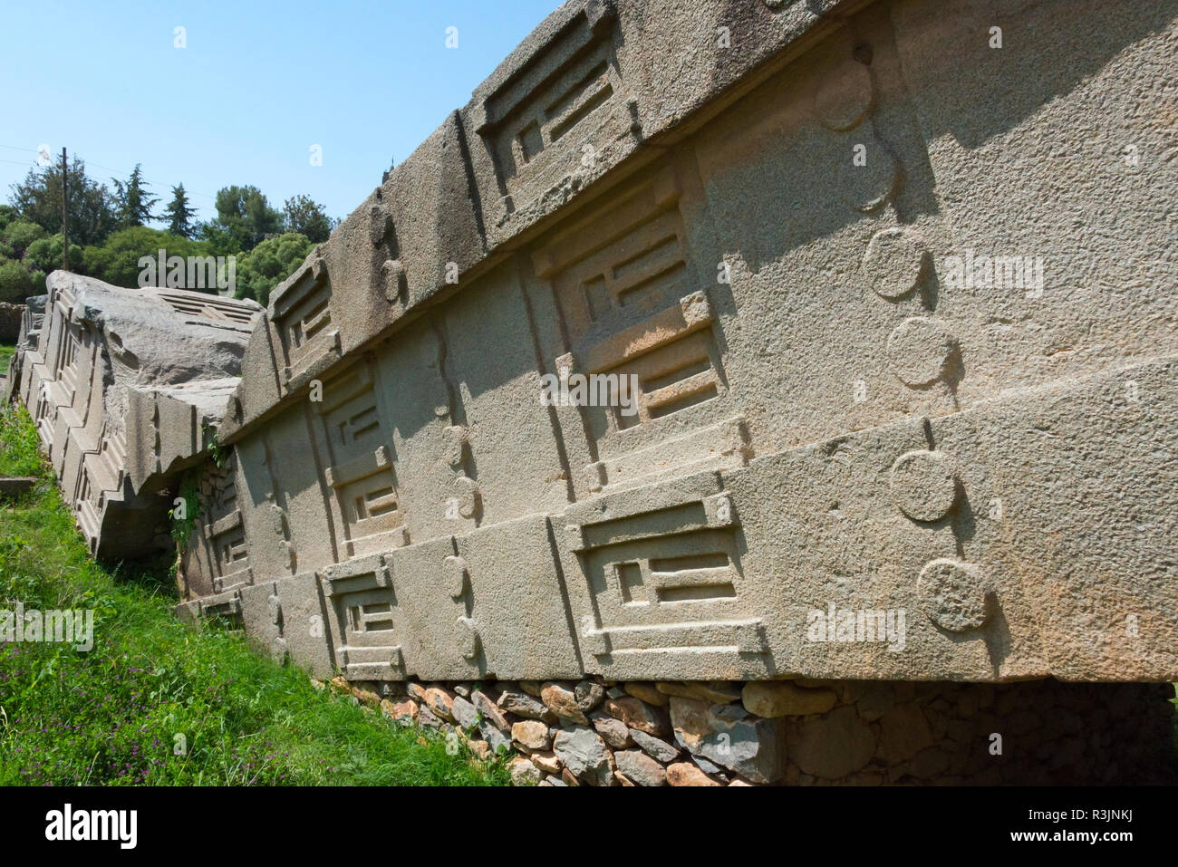 The largest Aksumite stele, broken where it fell, the ruins of the ...