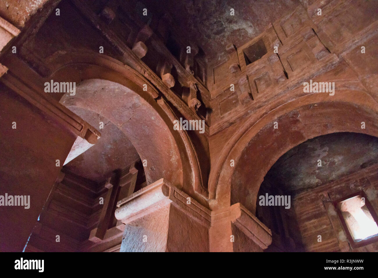 Inside Biete Amanuel (House of Emmanuel), one of the rock hewn churches ...