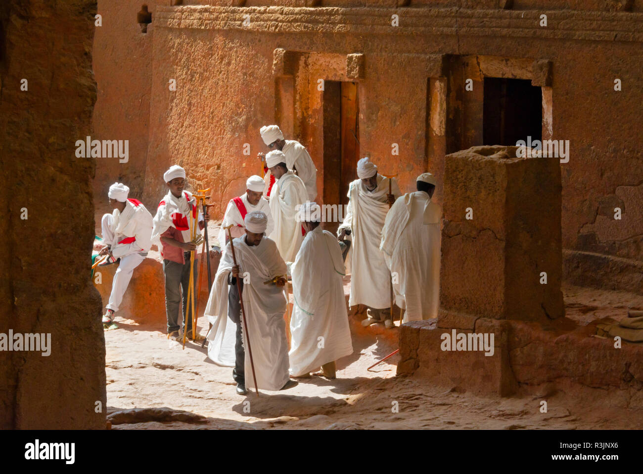 Pilgrims celebrating Meskel Festival at the rock hewn churches of ...