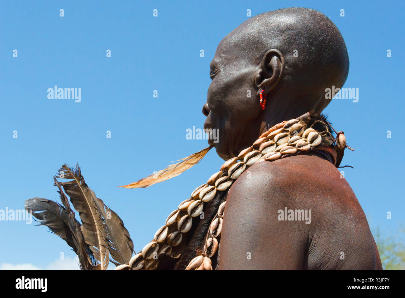 Kara tribe, people, east bank of Lower Omo River, Turmi, South Omo ...