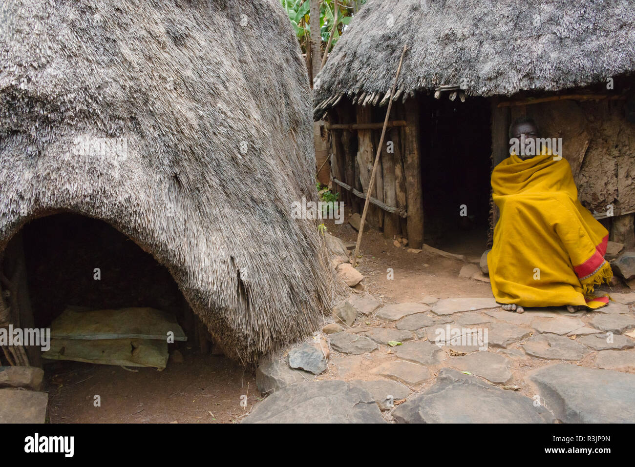 Konso Cultural Landscape (UNESCO World Heritage Site), village houses ...