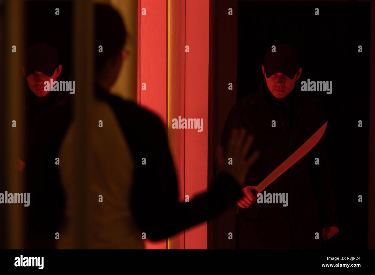 Man red cap mirror hi-res stock photography and images - Alamy