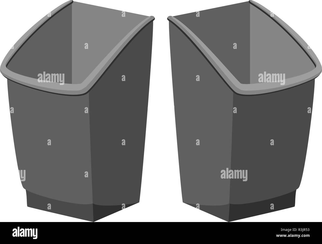 Trashcan cartoon isolated trash Cut Out Stock Images & Pictures - Alamy